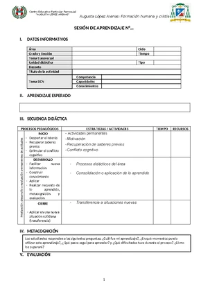 Sesión DE Aprendizaje - Comunicación- Clase Modelo 1° Secundaria - AÑO DE LA UNIDAD, LA PAZ Y EL ...