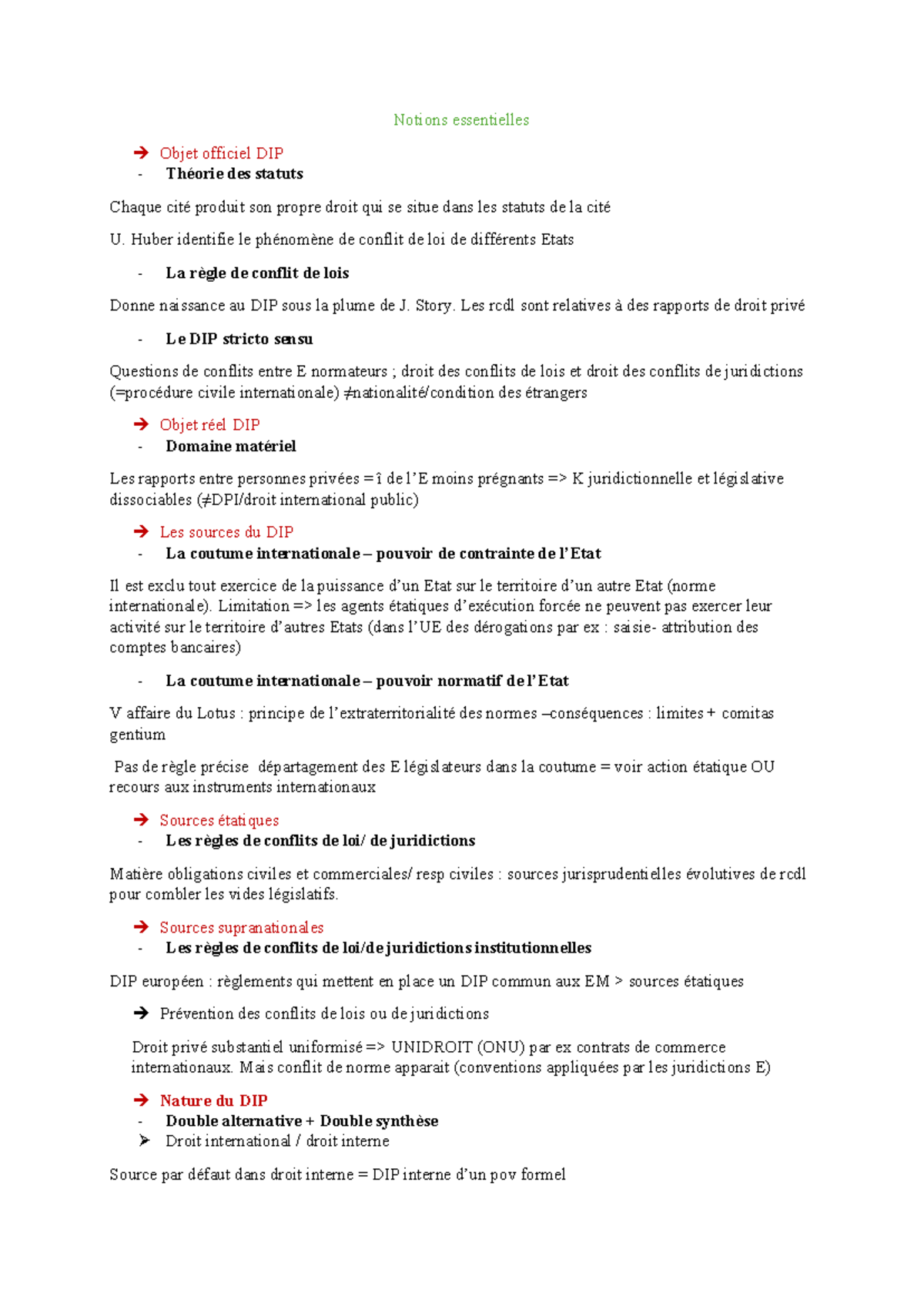 Commentaire d'arrêt sur le Droit International Privé (DIP) - Studocu