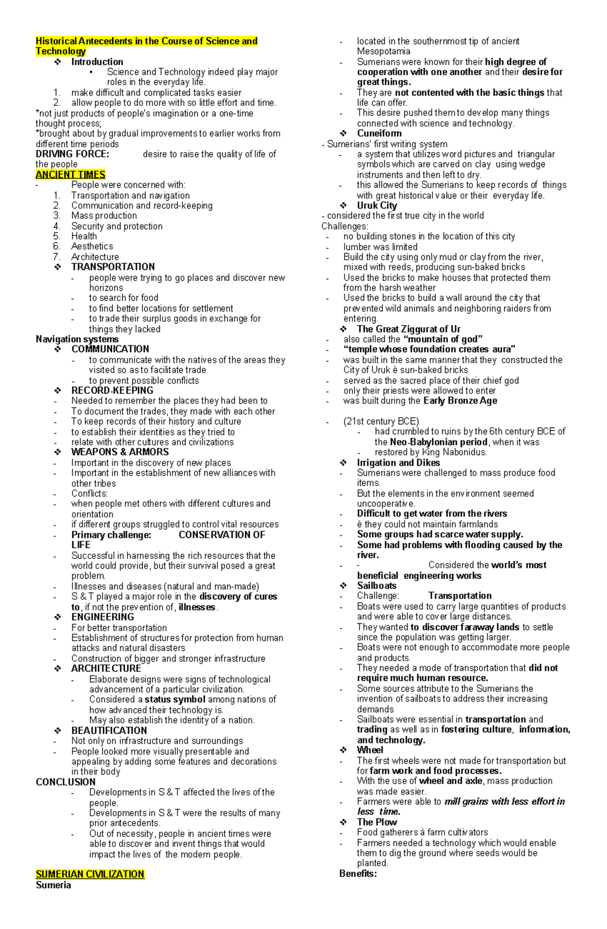 Sts 439389764: Historical Antecedents in Science & Technology - Studocu