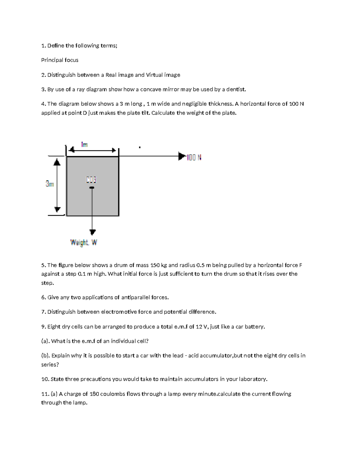 Physics Form Two Revision Questions: Key Concepts and Applications ...