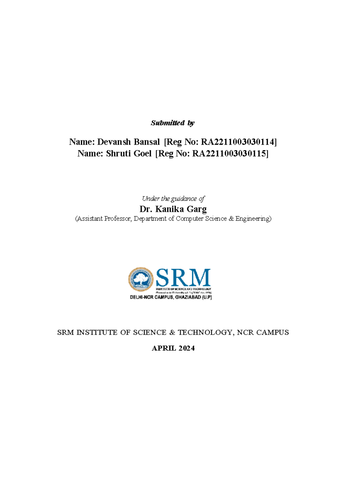 DBMS Lab Report: Bonafide Certificate (CS 4th Sem, B.Tech) - Studocu