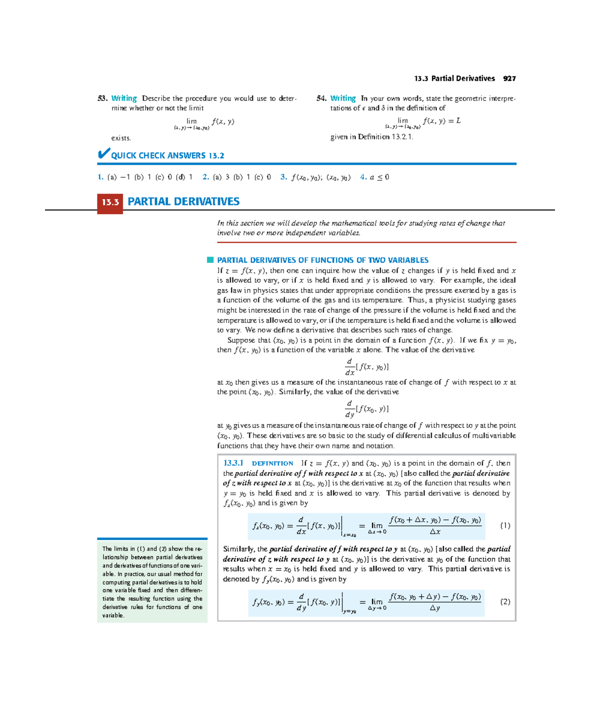 Partial Derivatives: Understanding Limits and Rates of Change in ...
