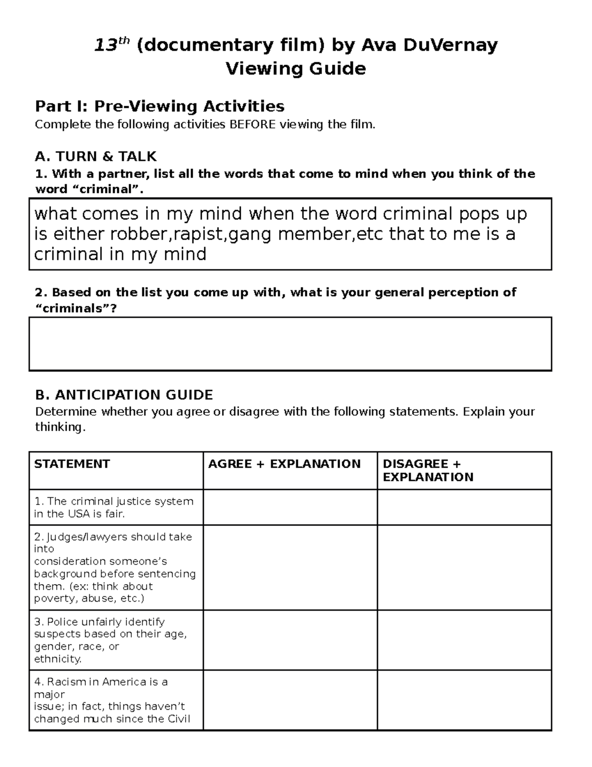 13th+Viewing+Guide - for studys - 13 th (documentary film) by Ava ...