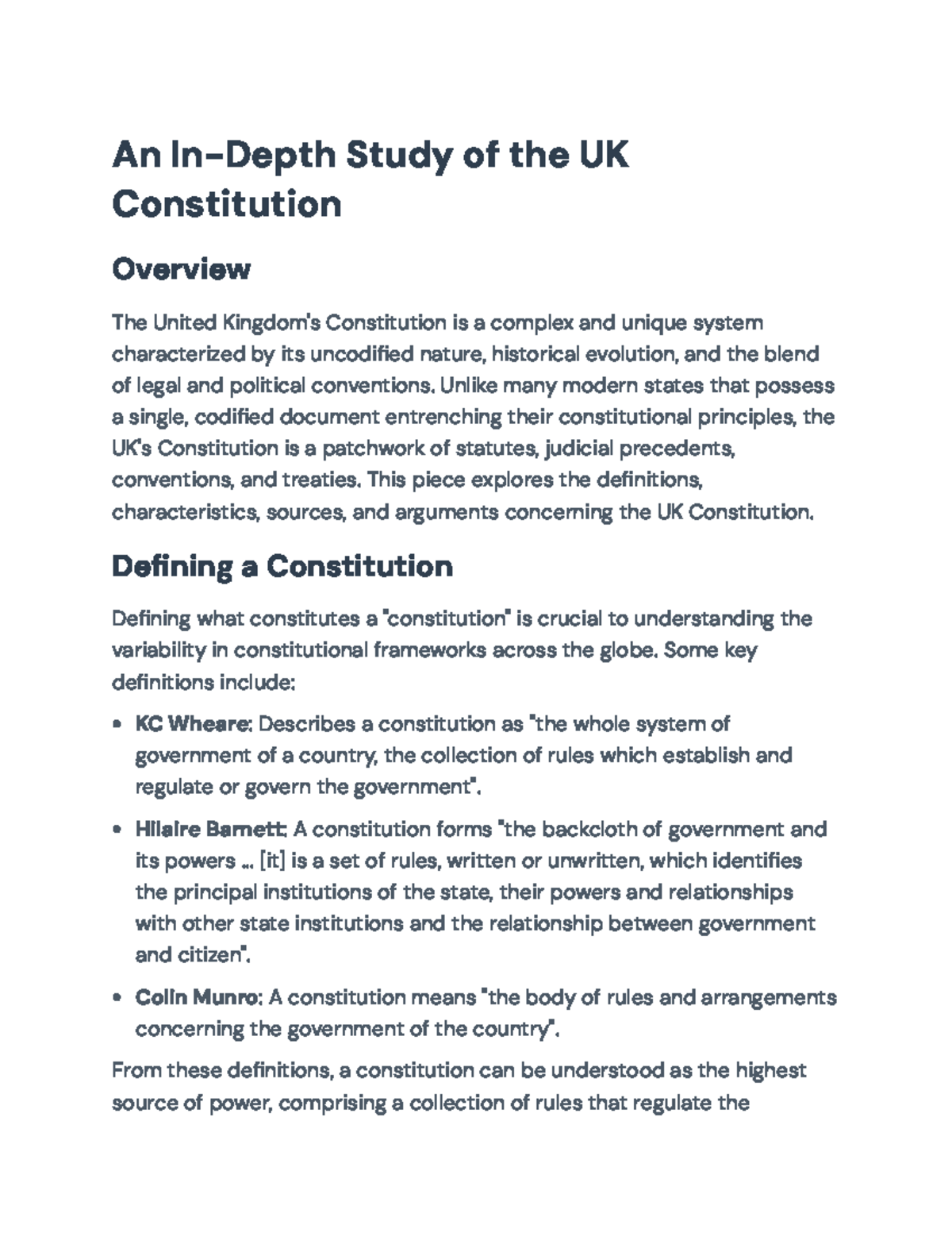 An In-Depth Study of the UK Constitution: Characteristics & Debates ...