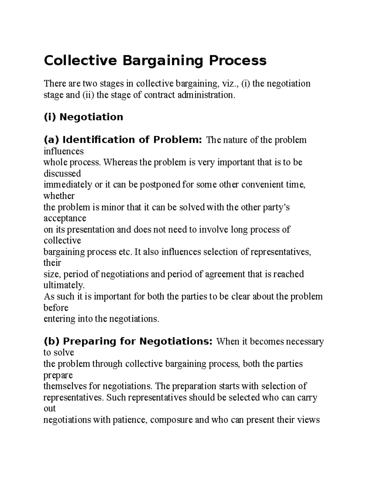 Collective Bargaining Process: Stages, Challenges, and Solutions - Studocu