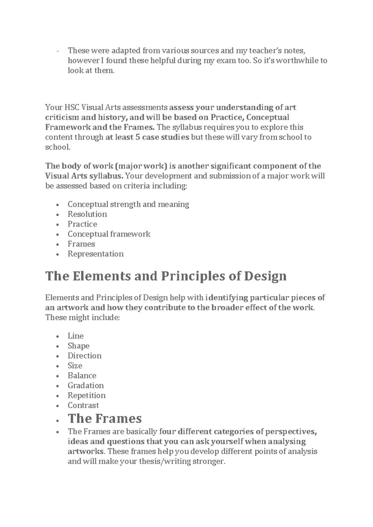 HSC Visual Arts: Key Concepts & Case Studies Summary - Studocu