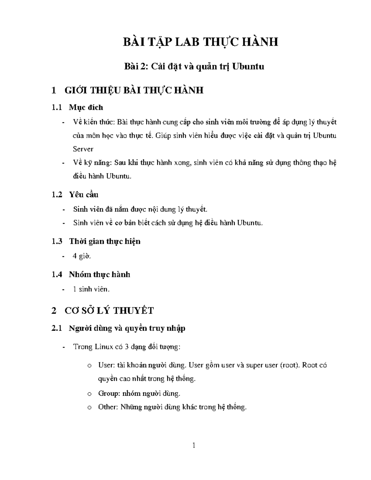 Bai 2 - Thuc hanh hdh thay dtd - BÀI TẬP LAB THỰC HÀNH Bài 2 : Cài đặt ...