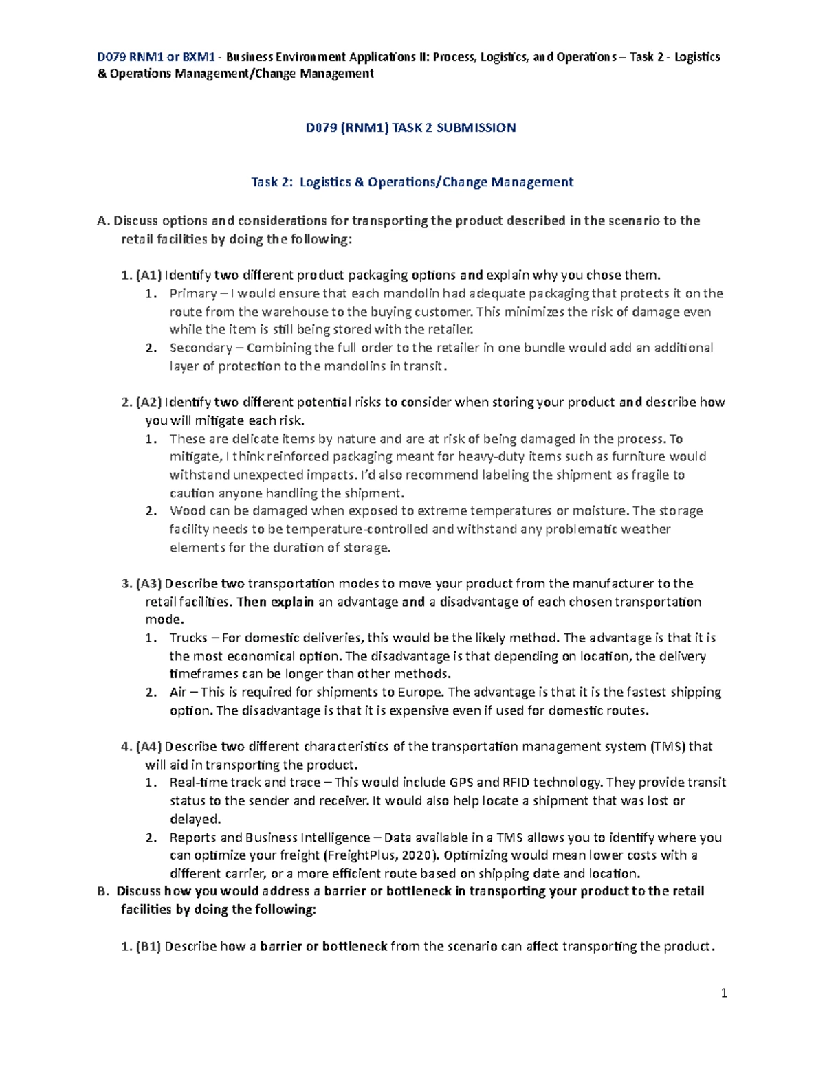 RNM1 Task 1 - d079 - Old document name has been removed. RNM1 – Task 1 ...