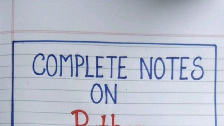 CSE Python Handwritten Notes: Complete Study Guide - Studocu