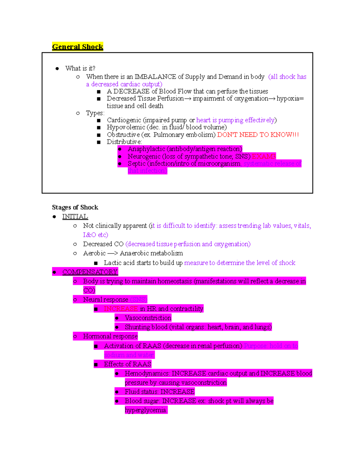 General Shock - Google Docs - General Shock What is it? When there is ...