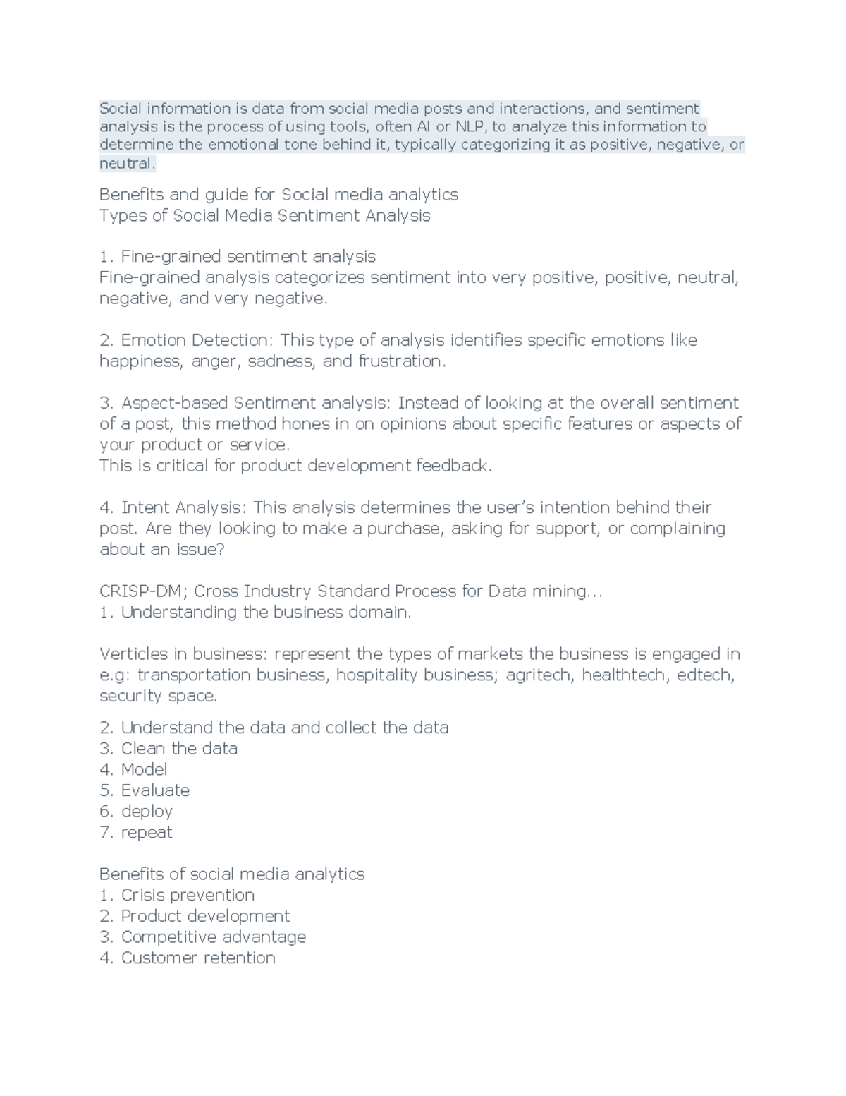 Sentiment Analysis in Social Media: Benefits & Types - Studocu