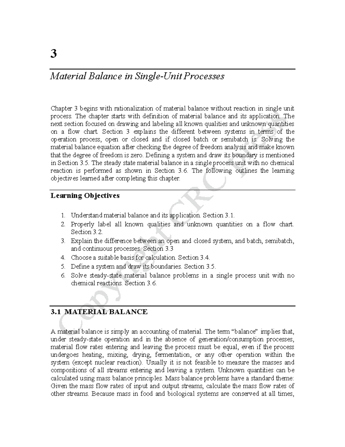 Ch03 student - .... - 3 Material Balance in Single-Unit Processes ...