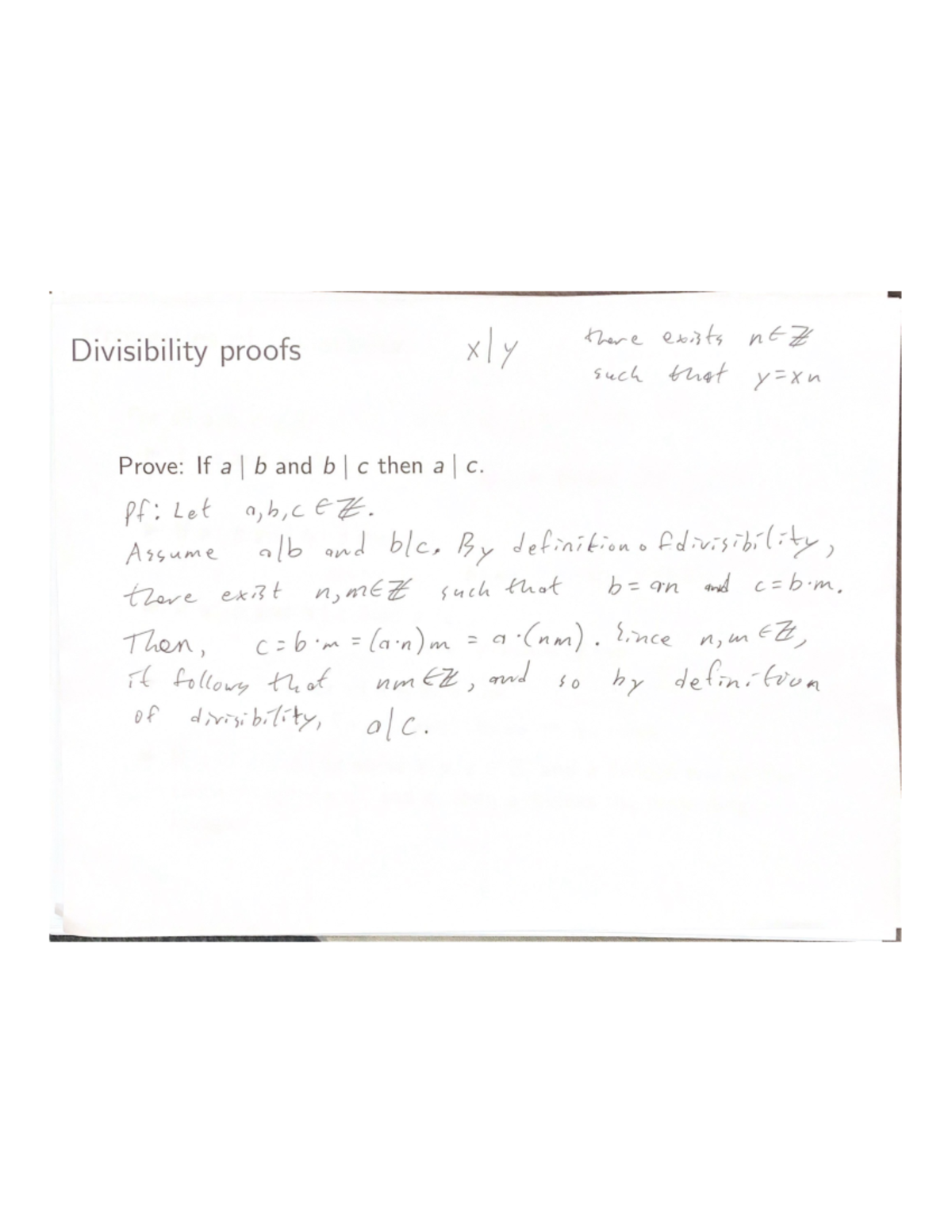 Divisibility Proofs and Properties - Math 101 Lecture Notes - Studocu