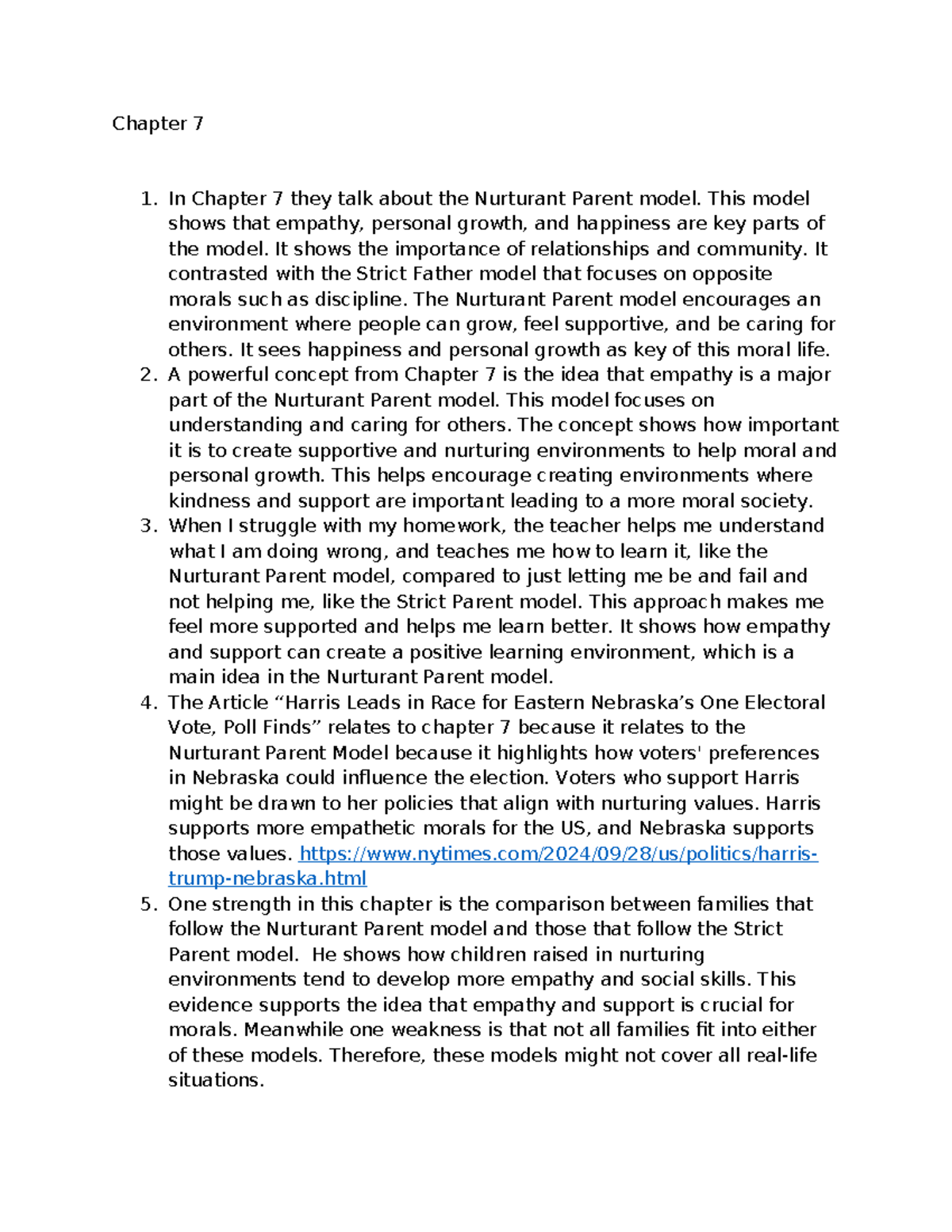 Delta Work week 5 - hhhh - Chapter 7 1. In Chapter 7 they talk about ...