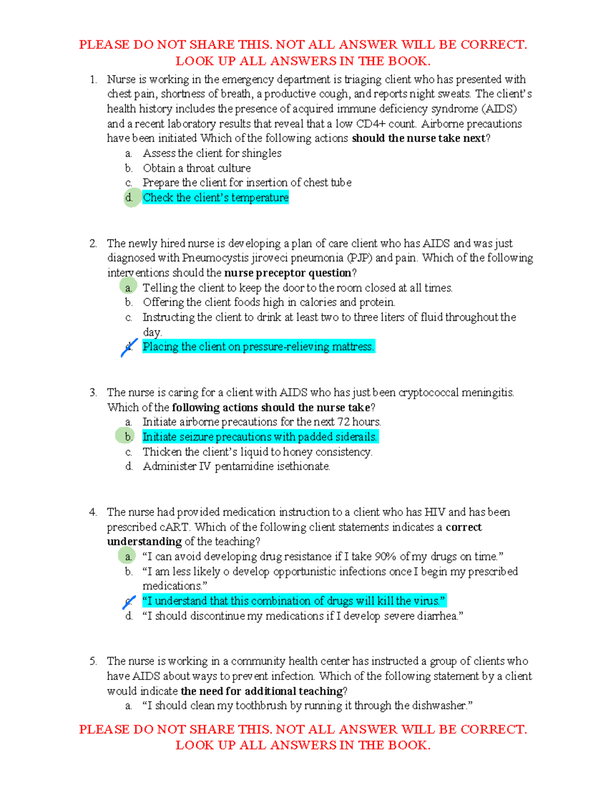 Exam 4 2 - exam 1 - LOOK UP ALL ANSWERS IN THE BOOK. PLEASE DO NOT ...