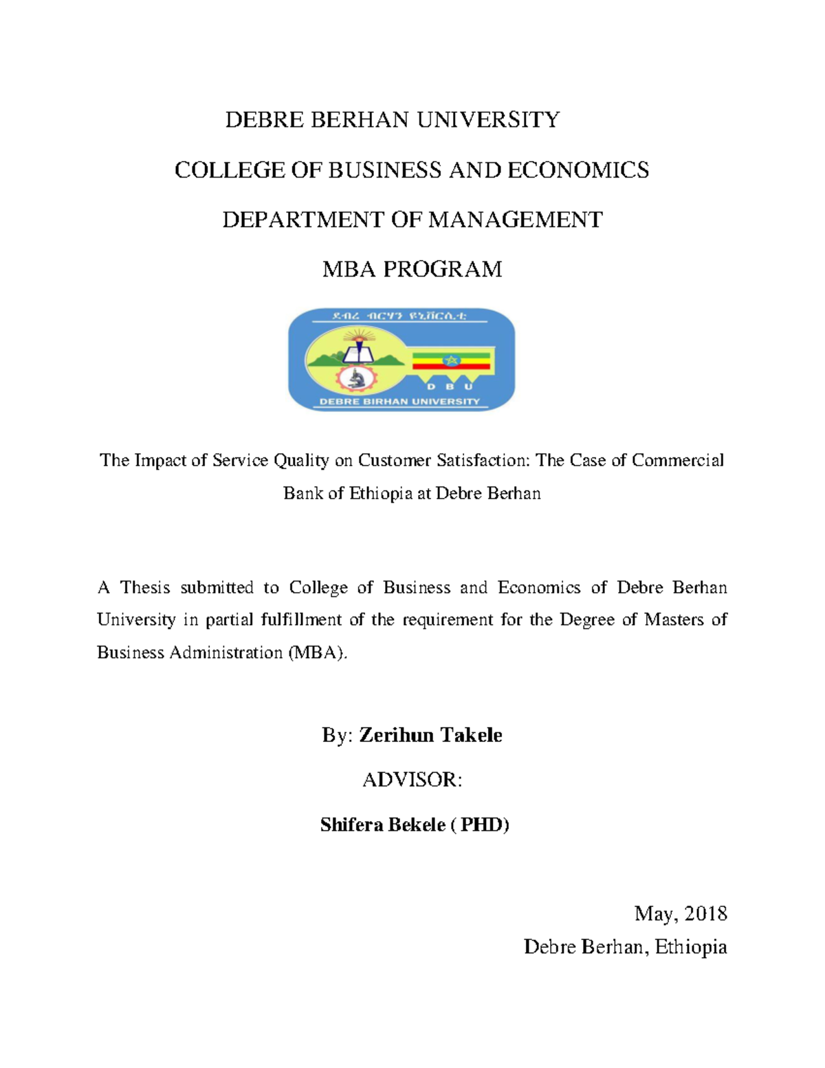 The Impact of Service Quality on Customer Satisfaction: Final Thesis ...