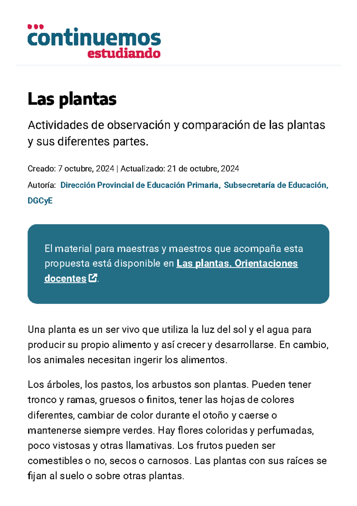 Las plantas continuemos estudiando - Las plantas Actividades de ...