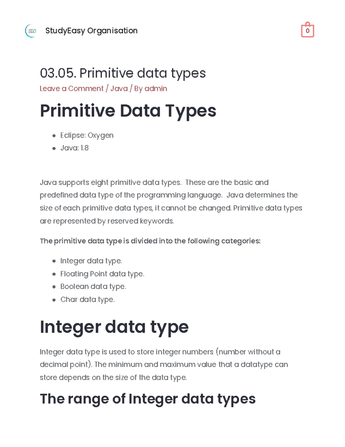 03.05. Primitive data types -03 - 03. Primitive data types Leave a ...