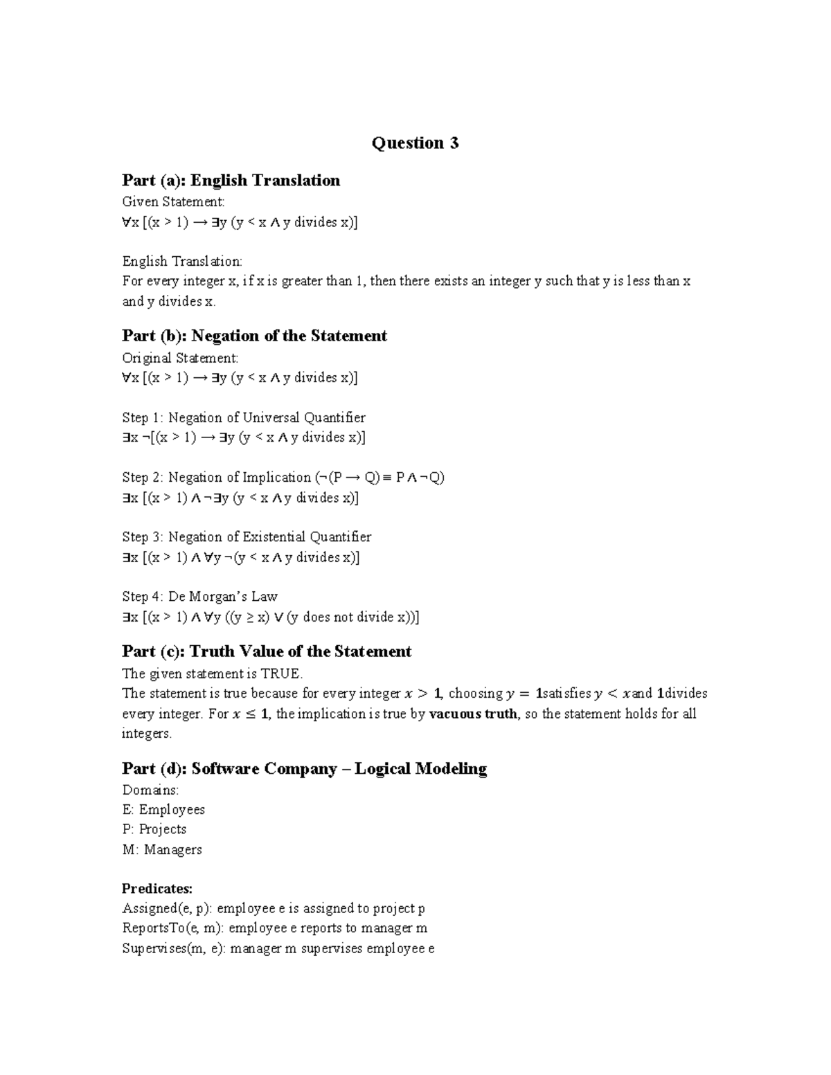 Question 3 (Solution) - OOP Practice and Logical Modeling - Studocu
