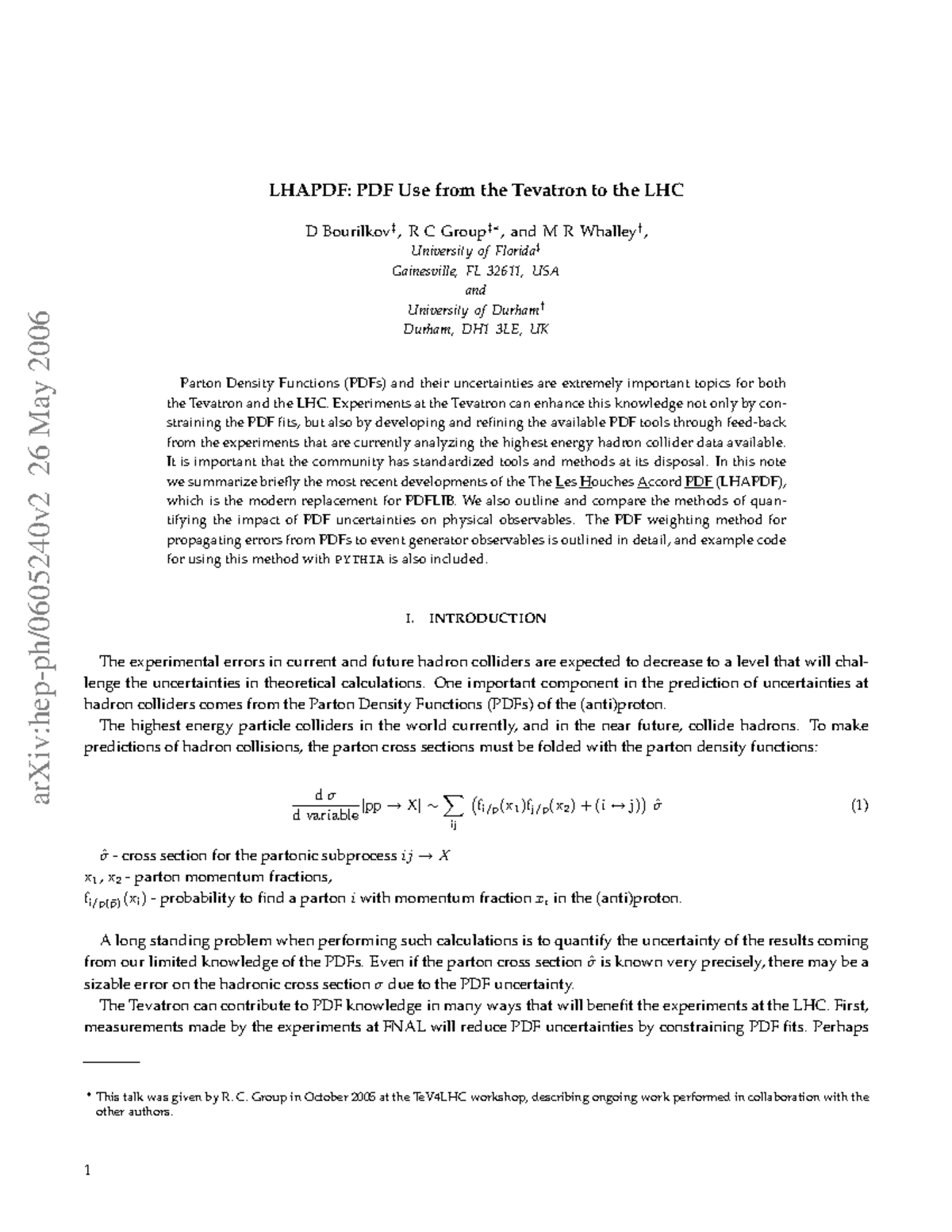 LHAPDF: Recent Developments in Parton Density Functions for LHC - Studocu
