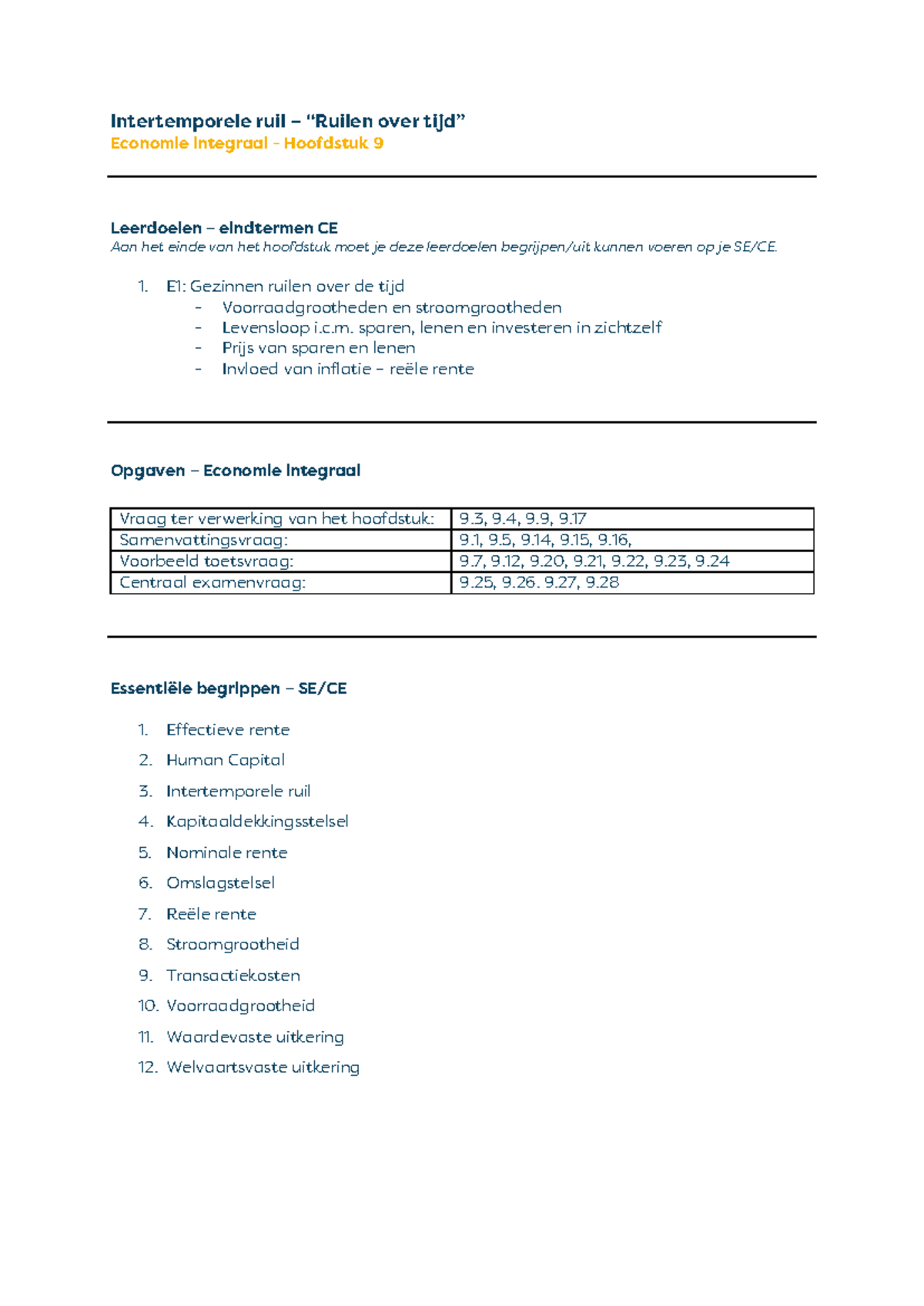 Economie Integraal - Hoofdstuk 9 - Intertemporele Ruil Uitgelegd ...