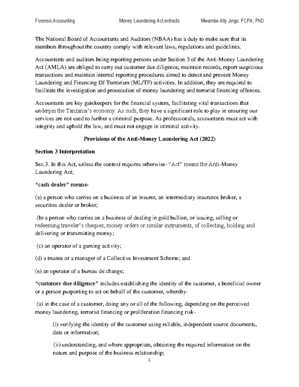 Forensic Accounting and the Money Laundering Act: Key Insights (PhD ...