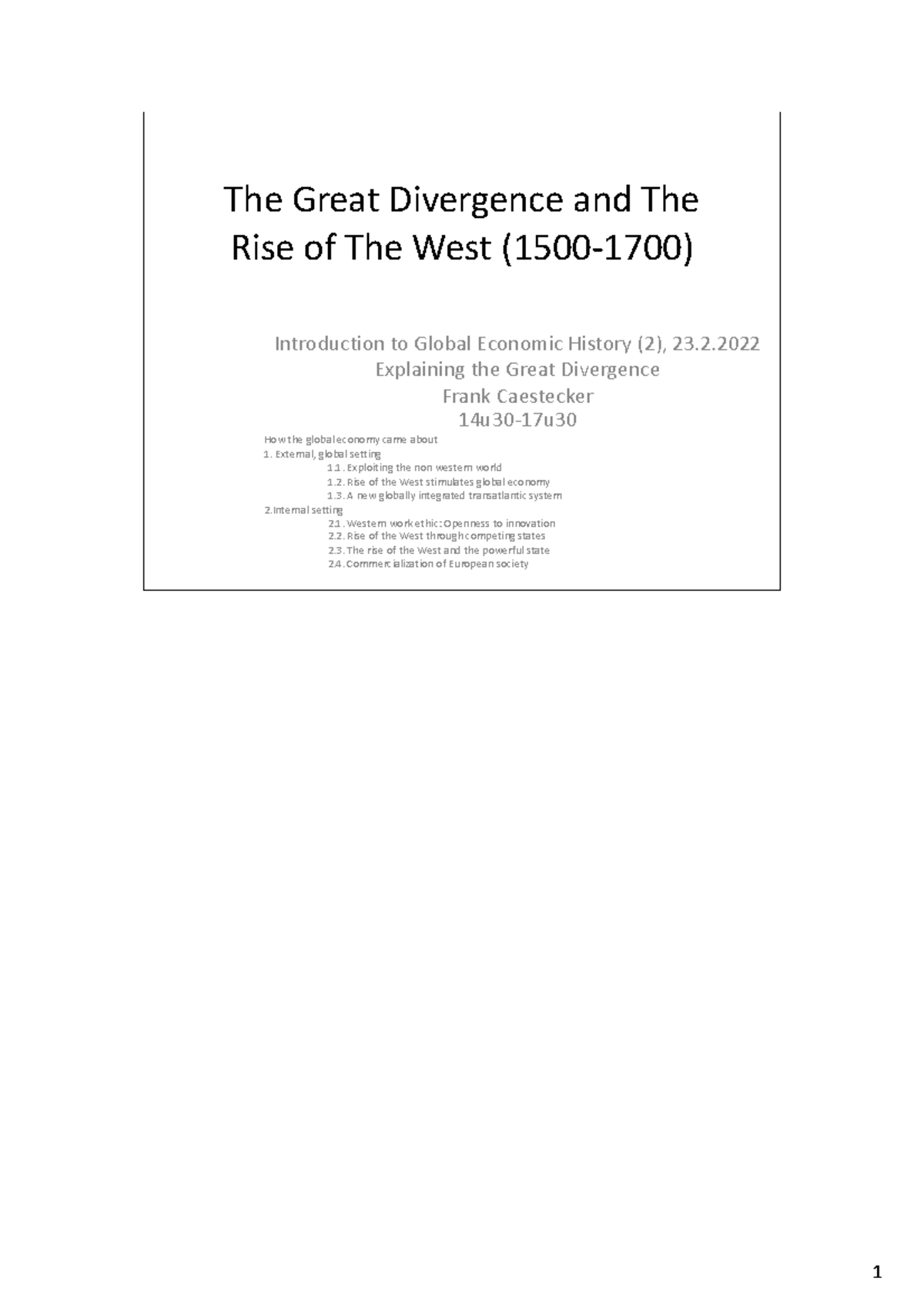 The Great Divergence Explained: Insights from Global Economic History ...