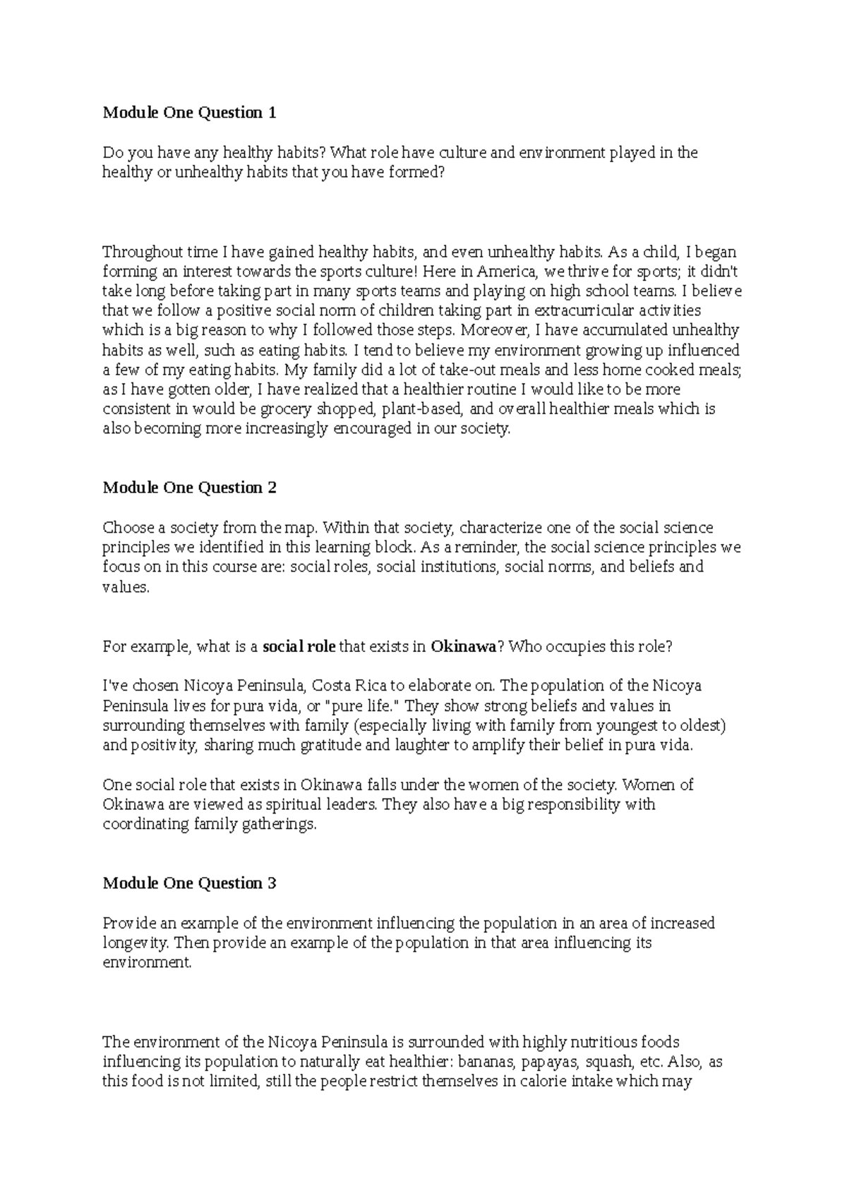 SOC 101: Module One Short Response Summaries and Analysis - Studocu
