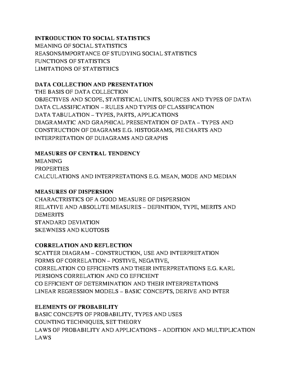 Statistics-1: Comprehensive Study Guide on Social Statistics - Studocu