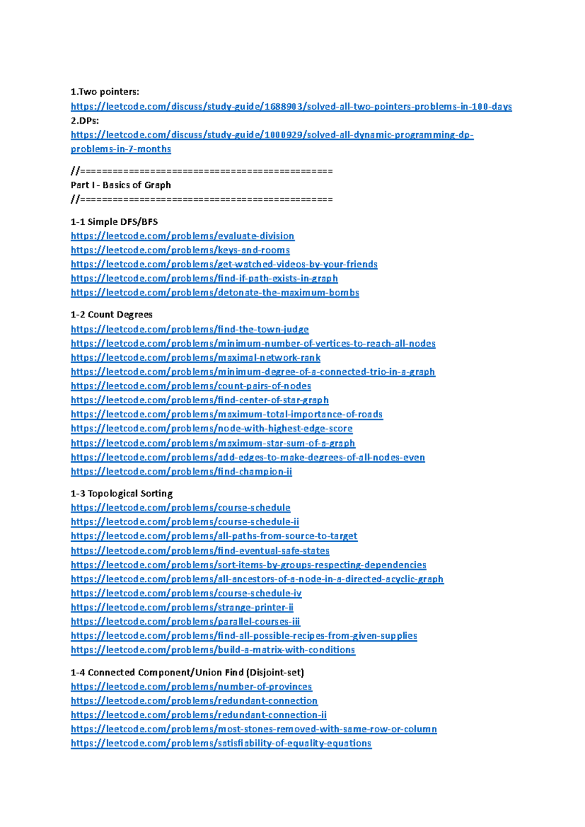 Graph - dgfs - 1 pointers: leetcode/discuss/study-guide/1688903/solved ...