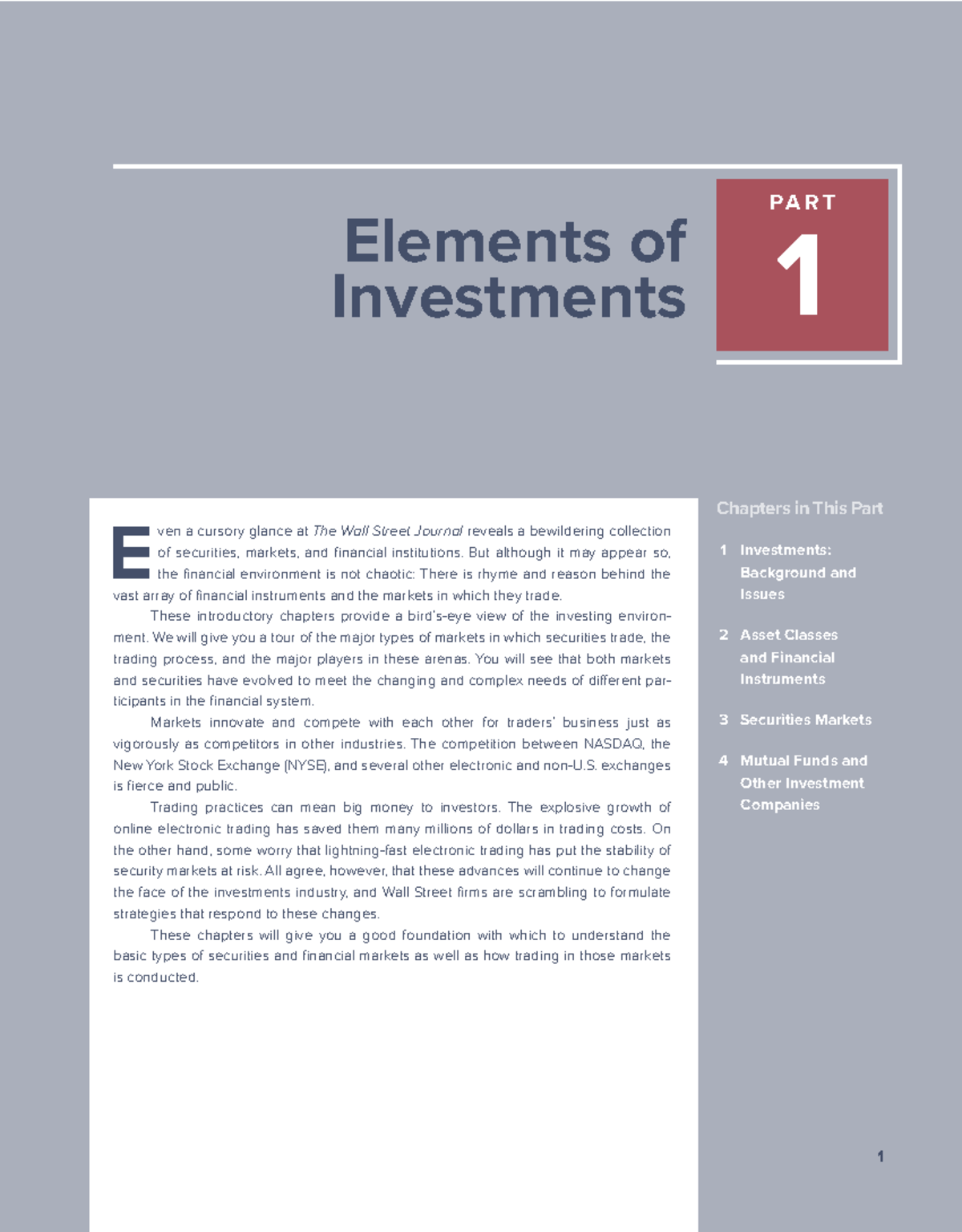 Essentials of Investments (FIN 101) - Chapter 1: Introduction to Financial - Studocu