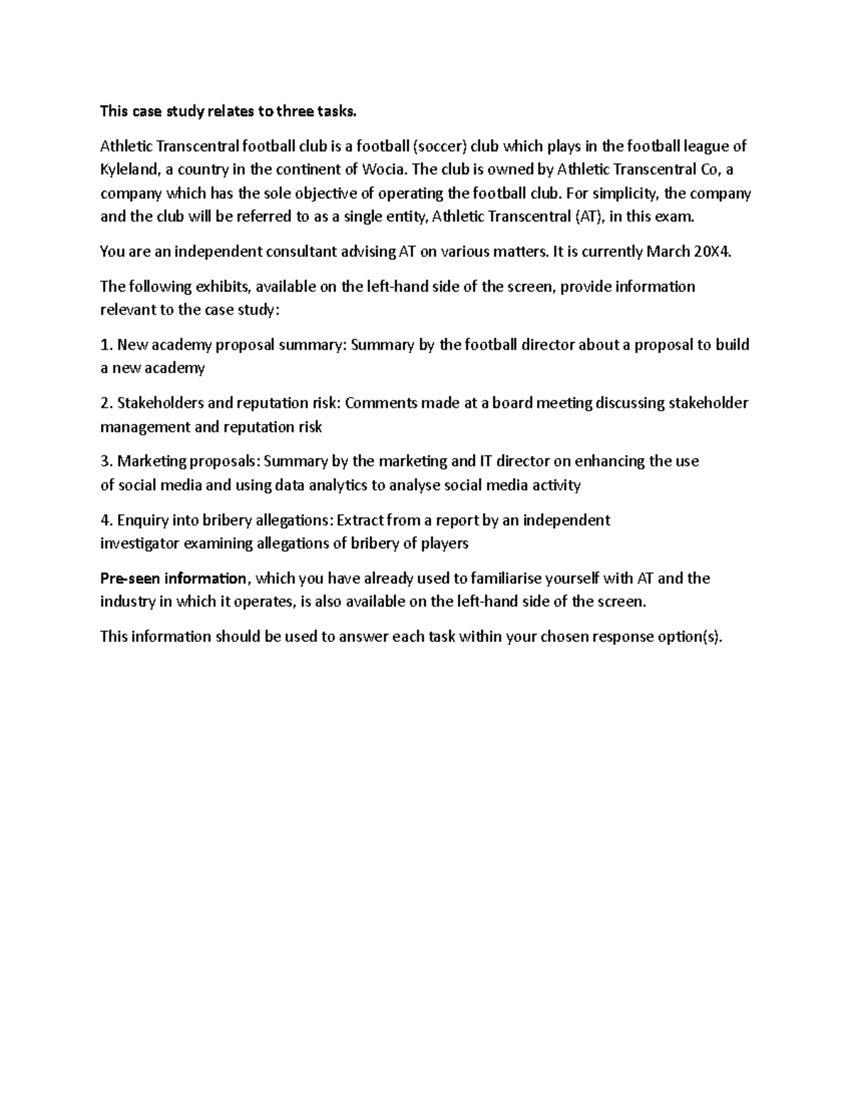SBL Pre-June 2025 Mock Case Study: Athletic Transcentral FC Analysis ...