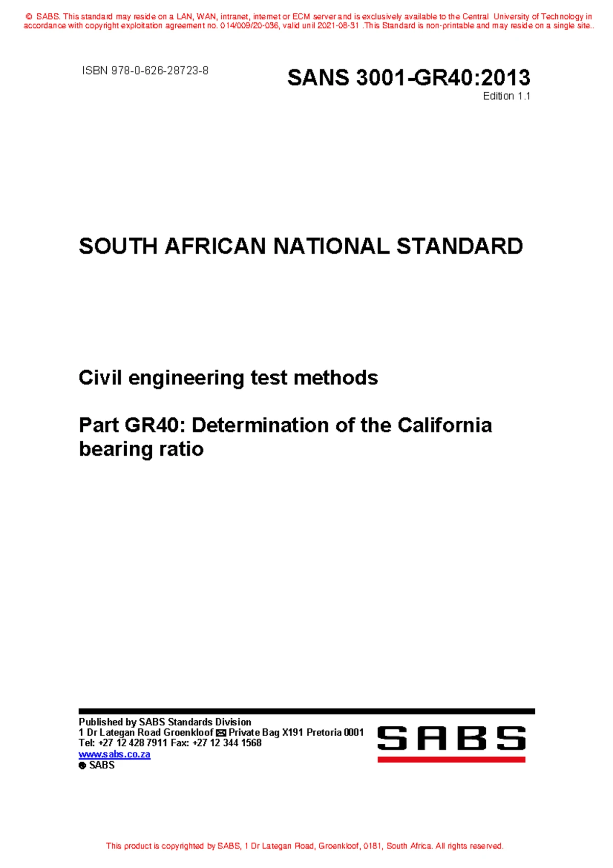 SANS3001-GR30 - NOTES - ISBN 978-0-626-31234- SANS 3001-GR30: Edition 1 ...