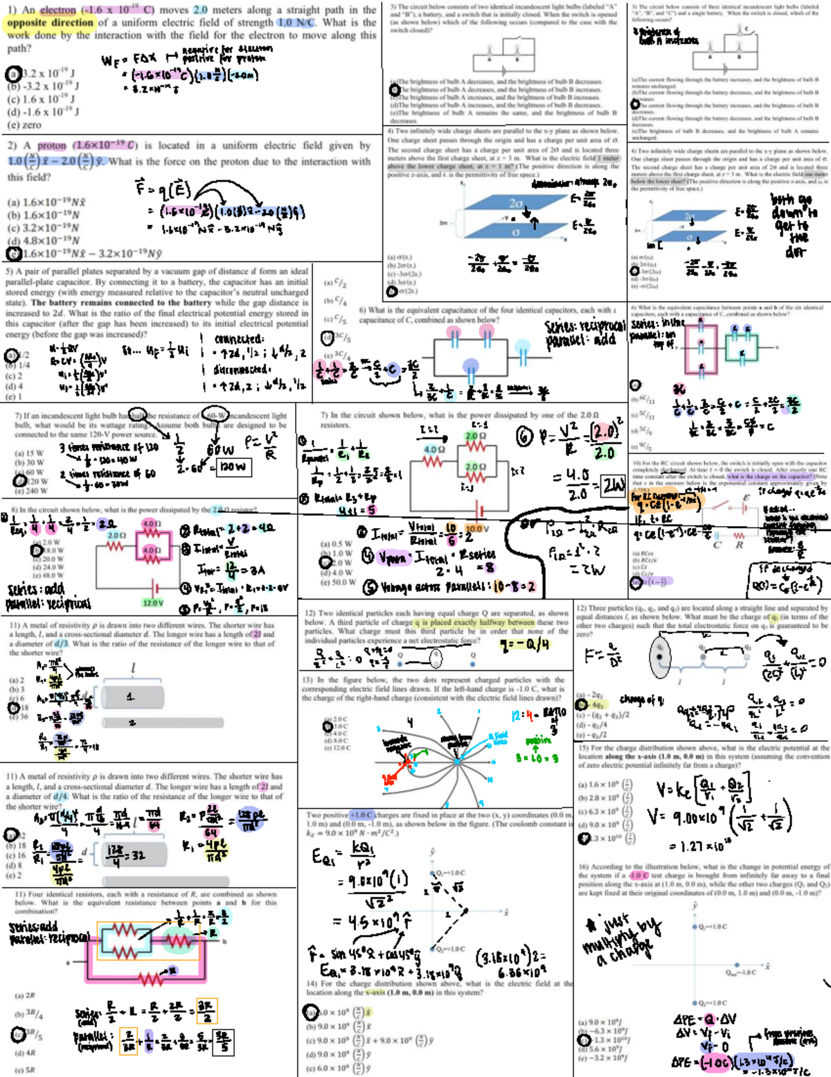 Physics 101: Review of Electrical Charge and Resistance Concepts - Studocu