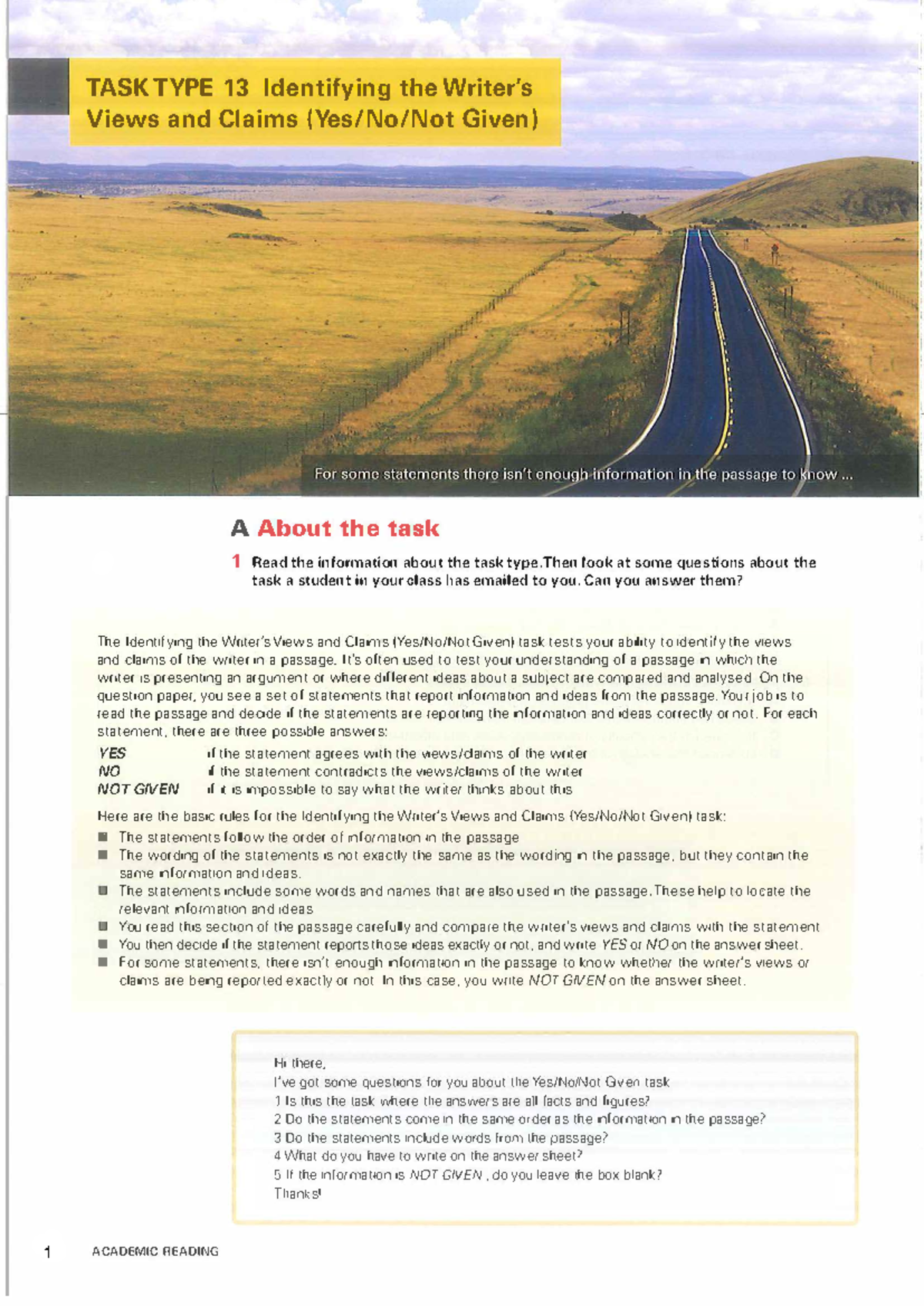 IELTS Practice Task: Type 13 - Identifying Writer's Views and Claims ...