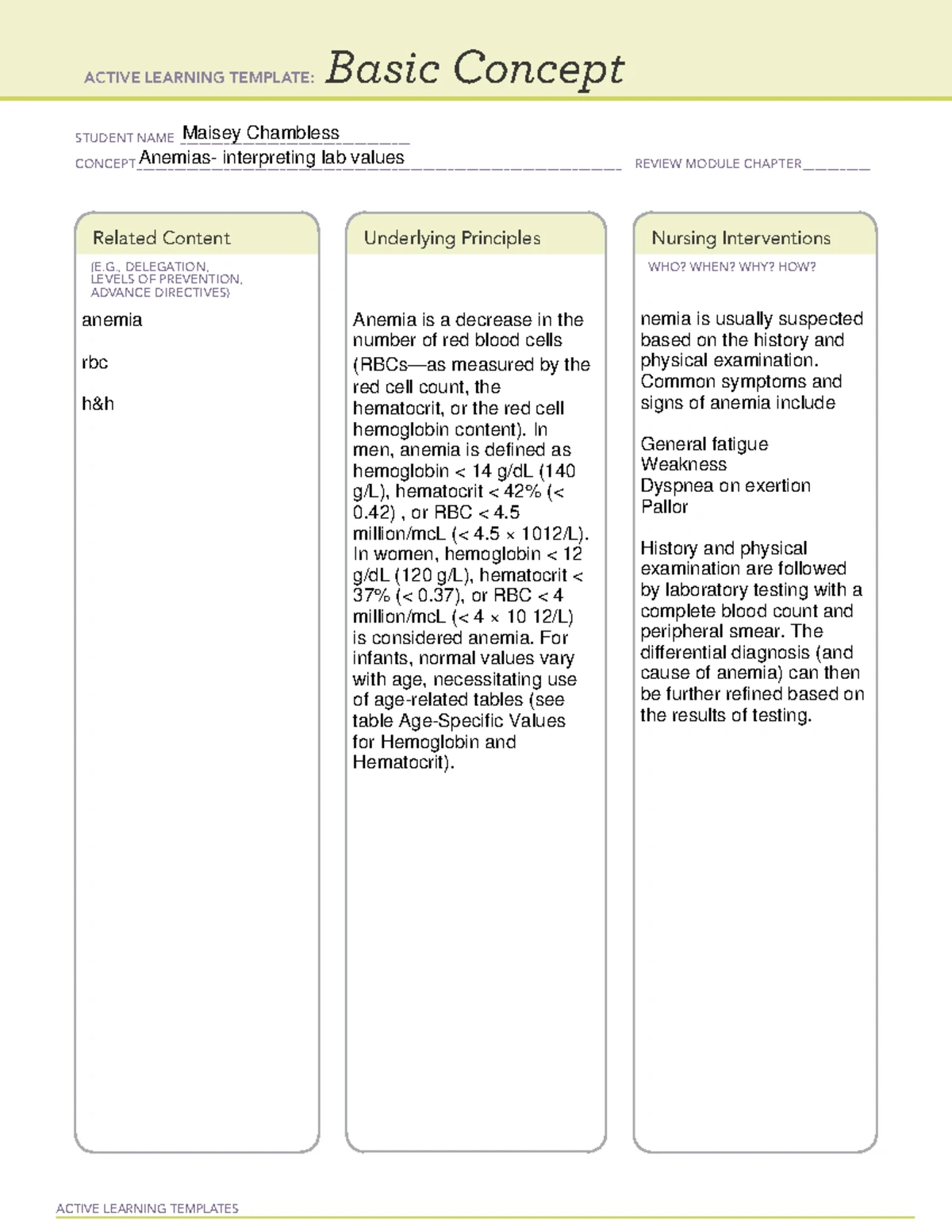 Advance directives - ati template - ACTIVE LEARNING TEMPLATES Basic ...