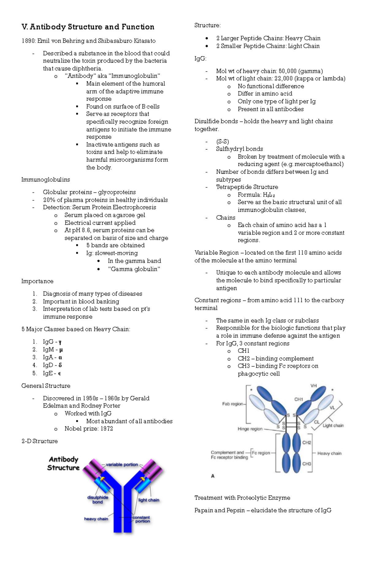 5 - Antibody Structure and Function - V. Antibody Structure and ...