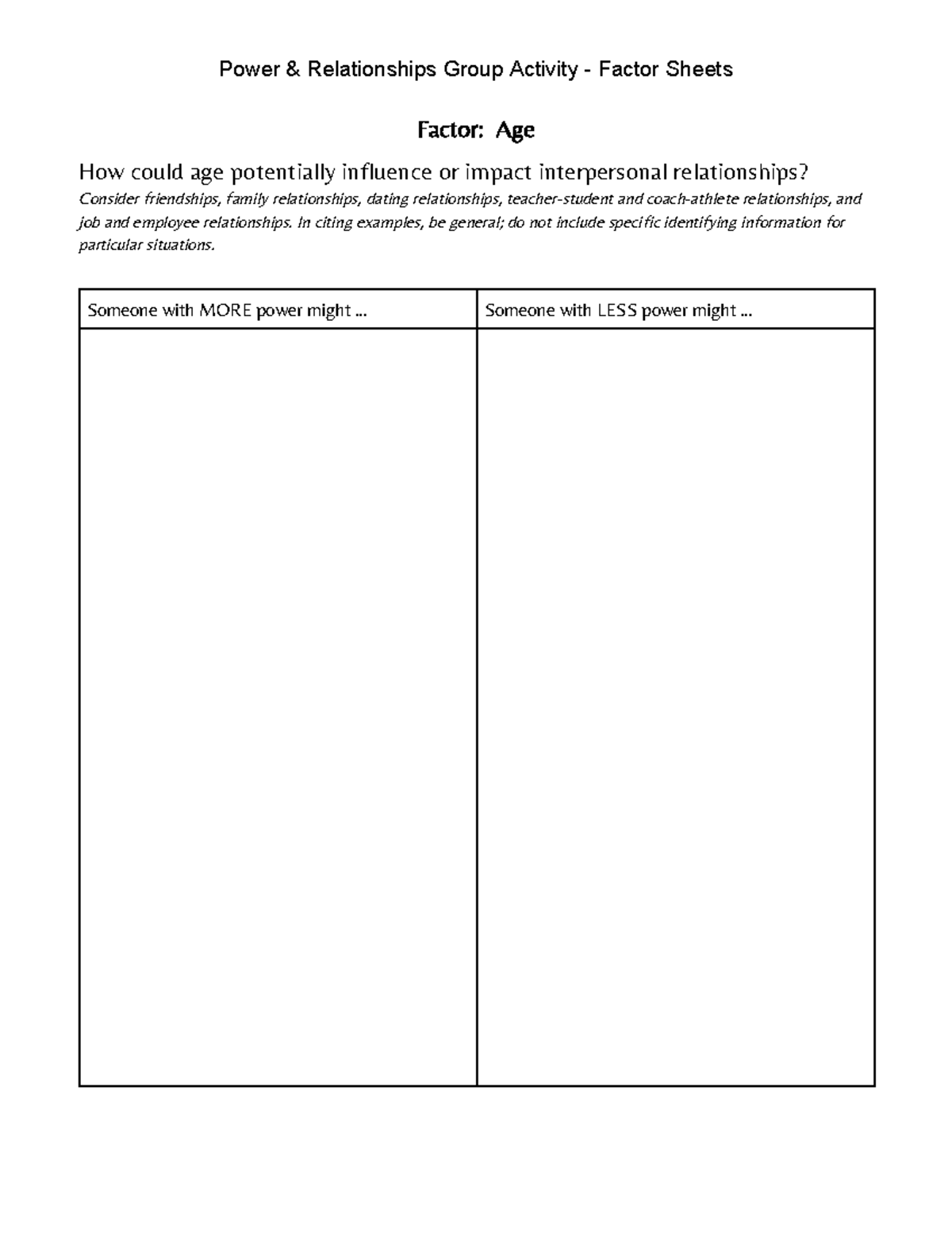 C. HS Health 2 Unit 7 Lesson 2 Power & Relationships Activity Guide ...