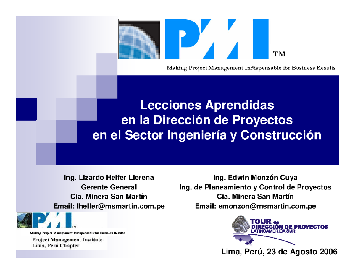 Ejemplo Lecciones-Aprendidas - - Studocu