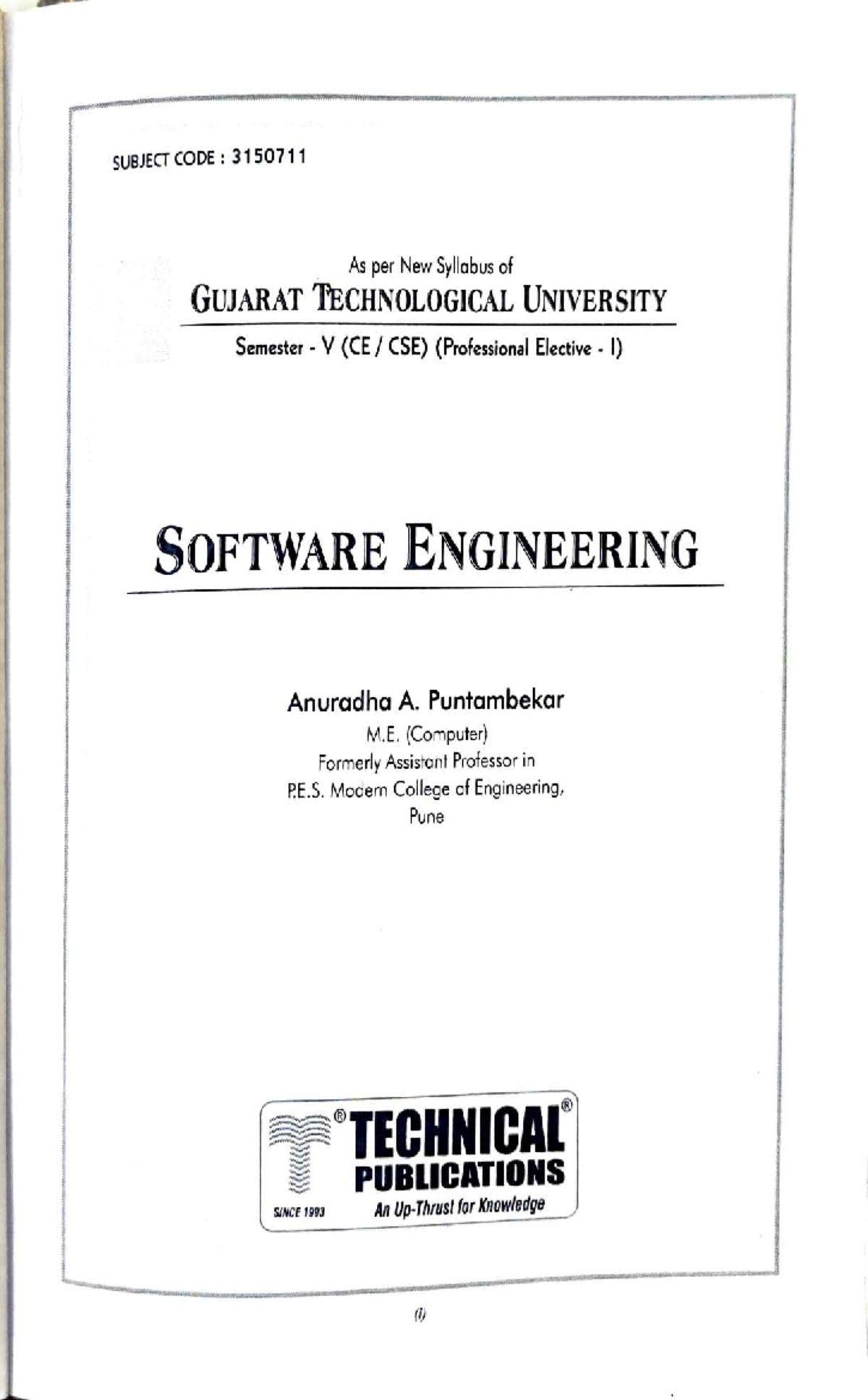 Software Engineering(APY Material) - Bachelor of engineering - Studocu