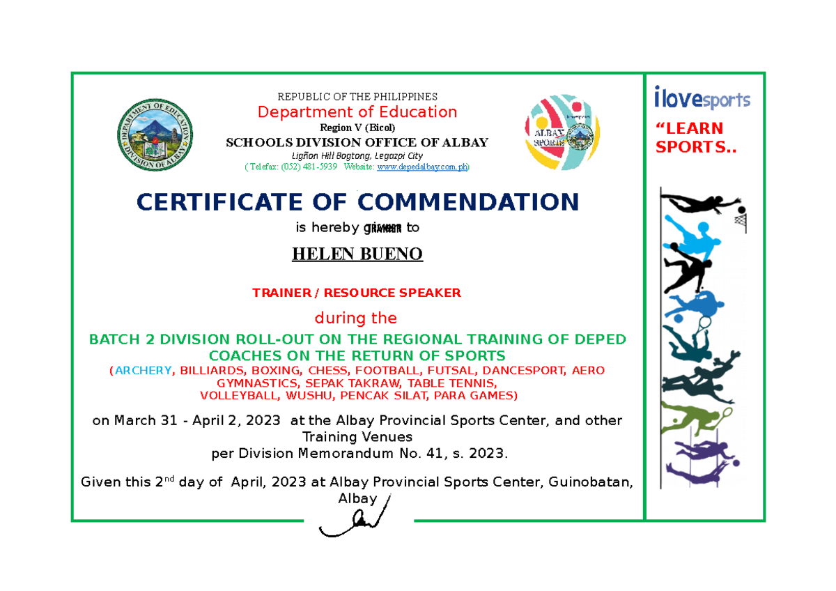 Technical Staff Cert - REPUBLIC OF THE PHILIPPINES Department of ...