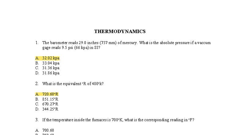 Ideal Gas Practice Problems (THERMODYNAMICS 1) with Answers - Studocu
