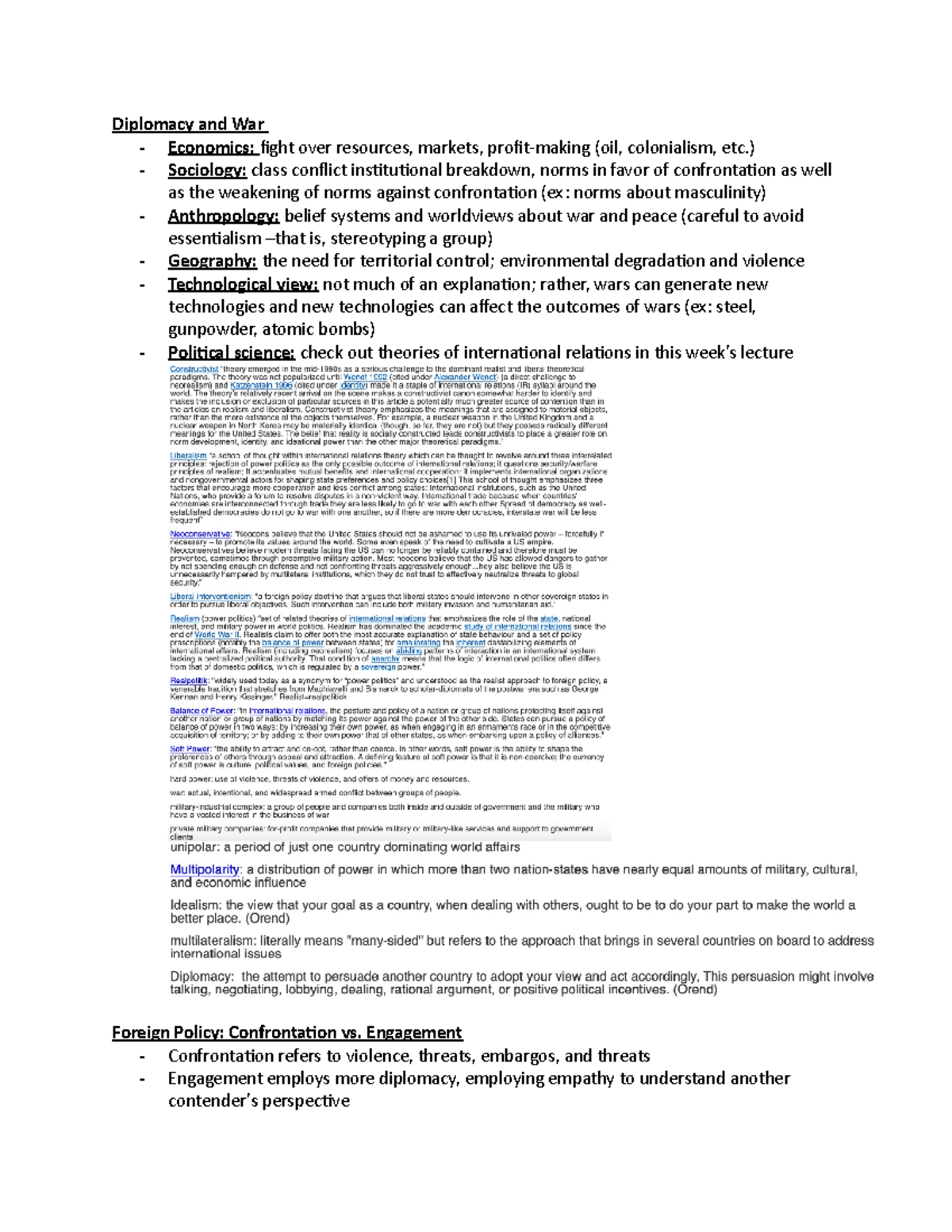 Module 3 notes - Diplomacy and War - Diplomacy and War - Economics ...
