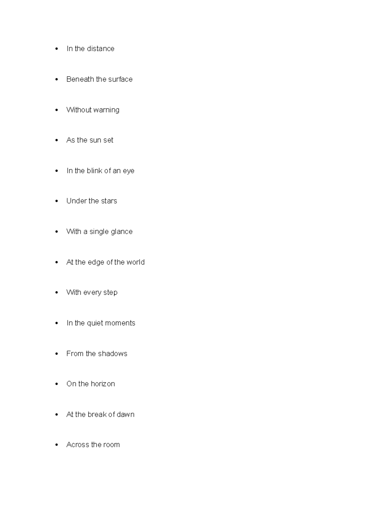 Creative Writing Sentence Starters: Inspiring Ideas for Writers - Studocu