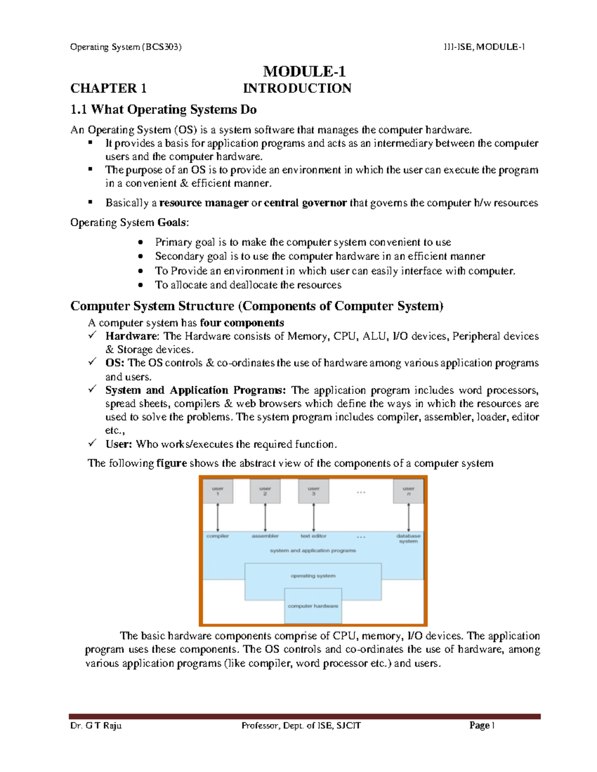 Operating System (BCS303) Module 1: Introduction and Overview - Studocu