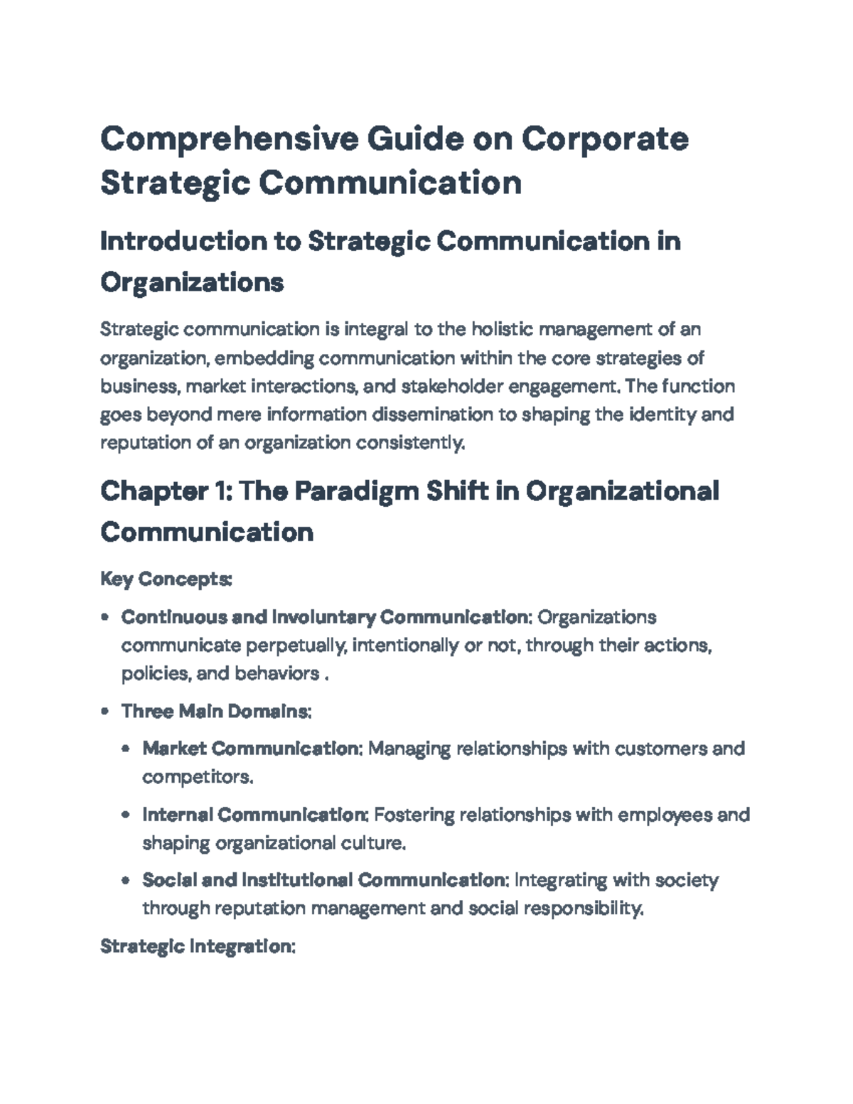 Strategic Communication Management: Concepts & Practices Overview - Studocu