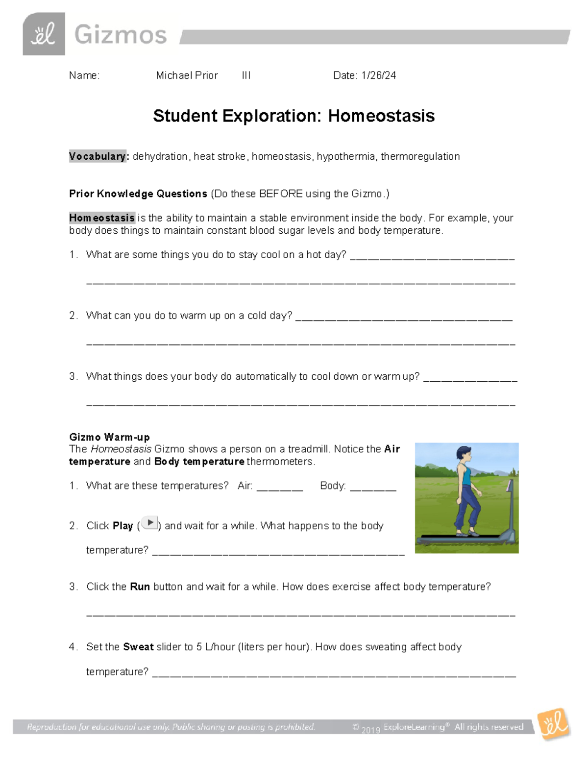 Homeostasis SE - Assignment Answers and Analysis Guide - Studocu