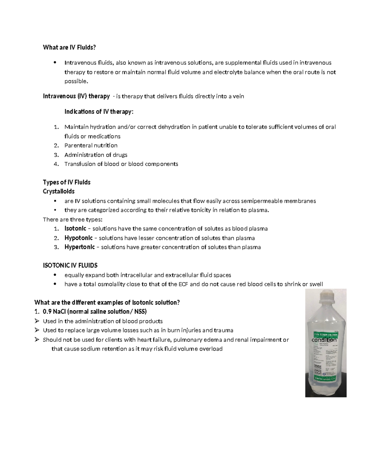 IV Fluids (NUR 201) - Comprehensive Notes and Calculations for Practice ...