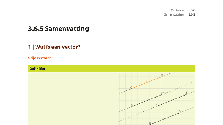 Wiskunde 3 (2024) - Samenvatting van Vectoren 3.6 en 3.6.5 - Studocu
