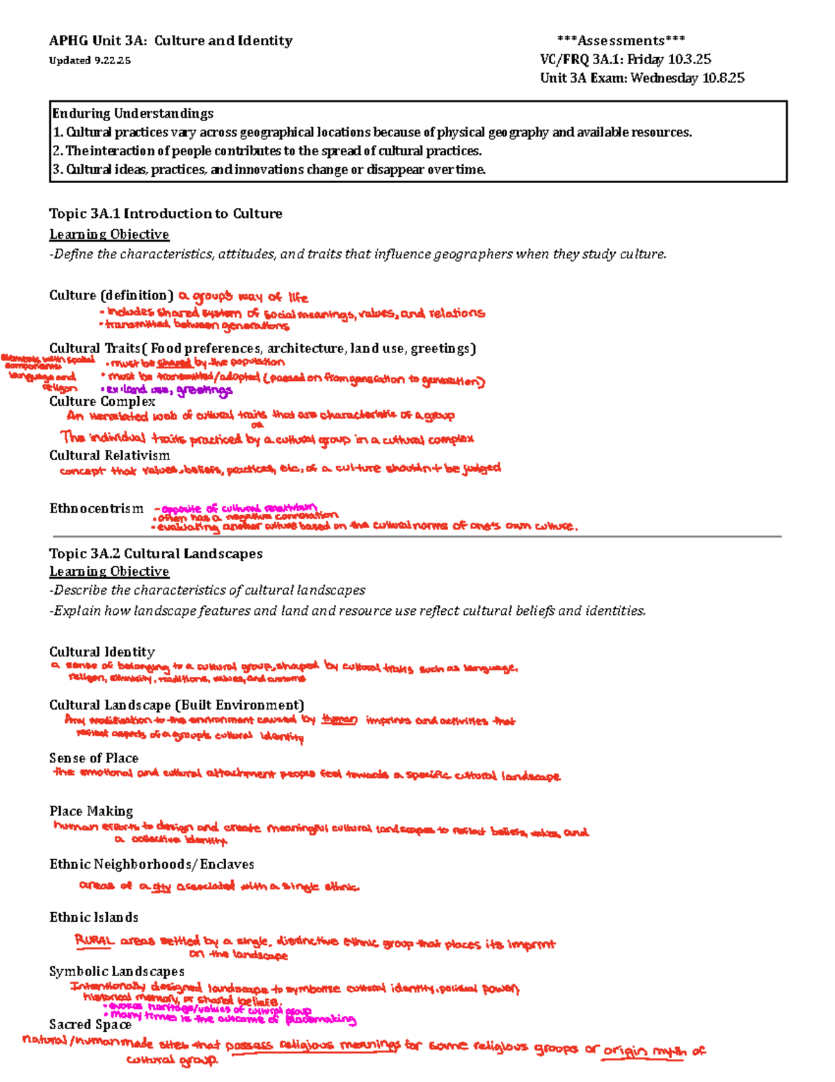 APHG Unit 3A: Cultural Landscapes & Diffusion Effects Study Guide - Studocu